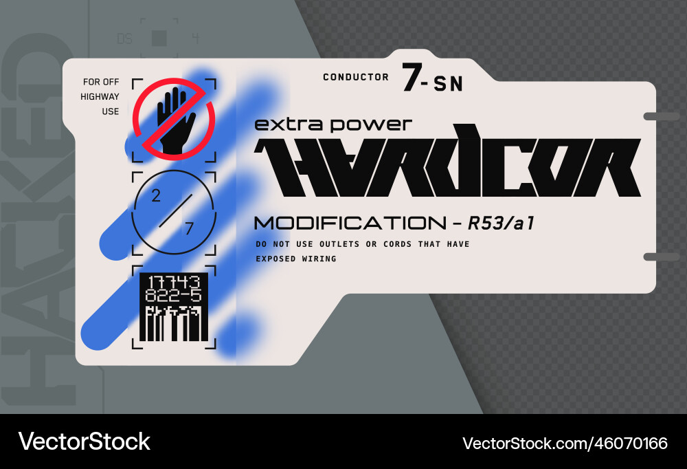 Cyberpunk Warning Label Royalty Free Vector Image