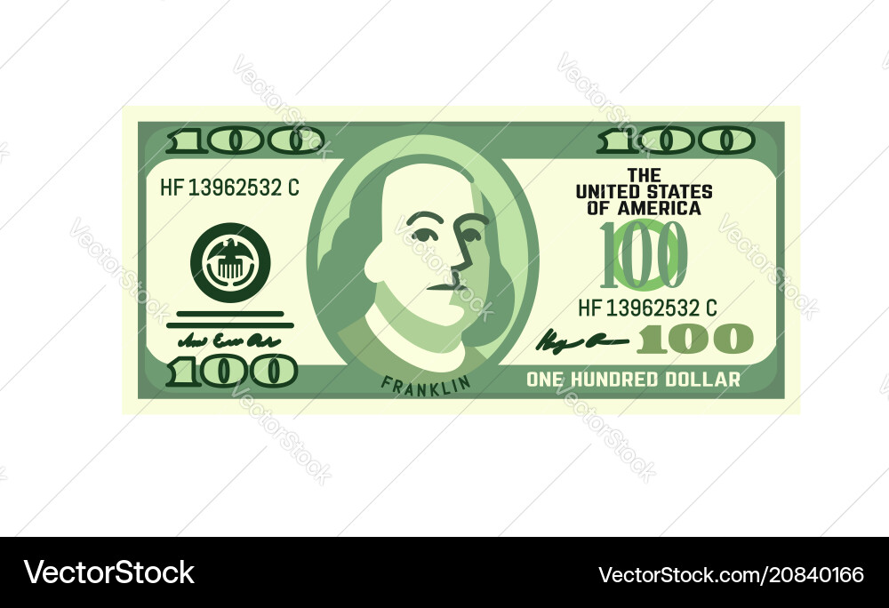 Dollar currency banknote Royalty Free Vector Image