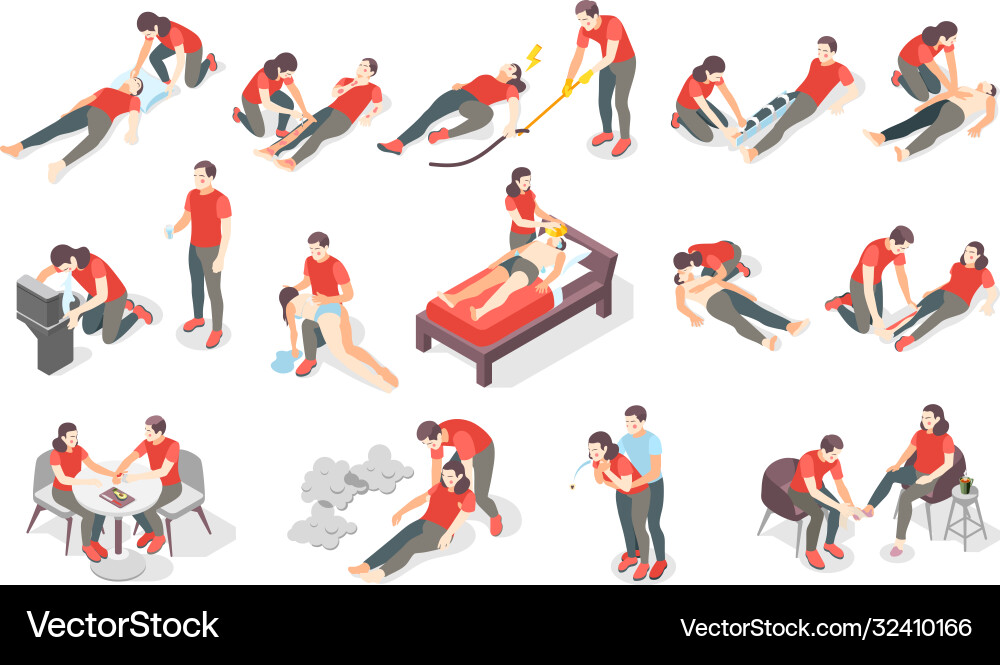First Aid Treatment Icons Royalty Free Vector Image