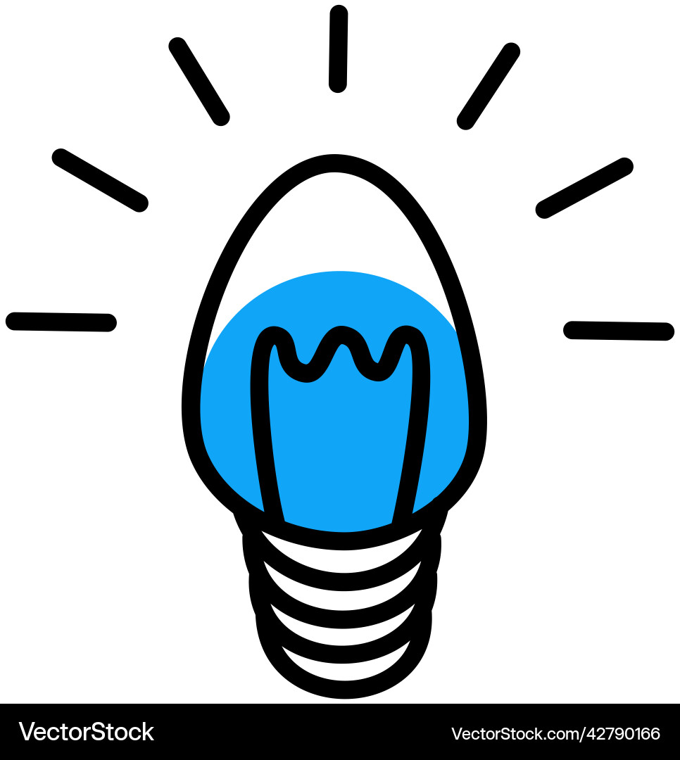 Icon of light bulb electrical lighting item Vector Image