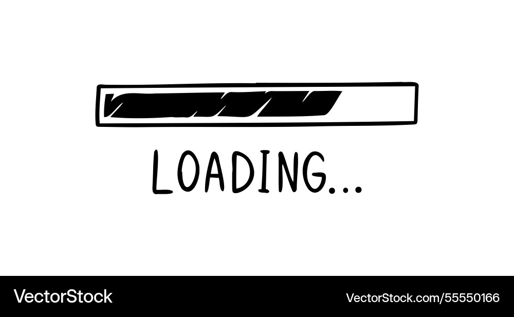 Loading bar doodle hand drawn icon outline Vector Image