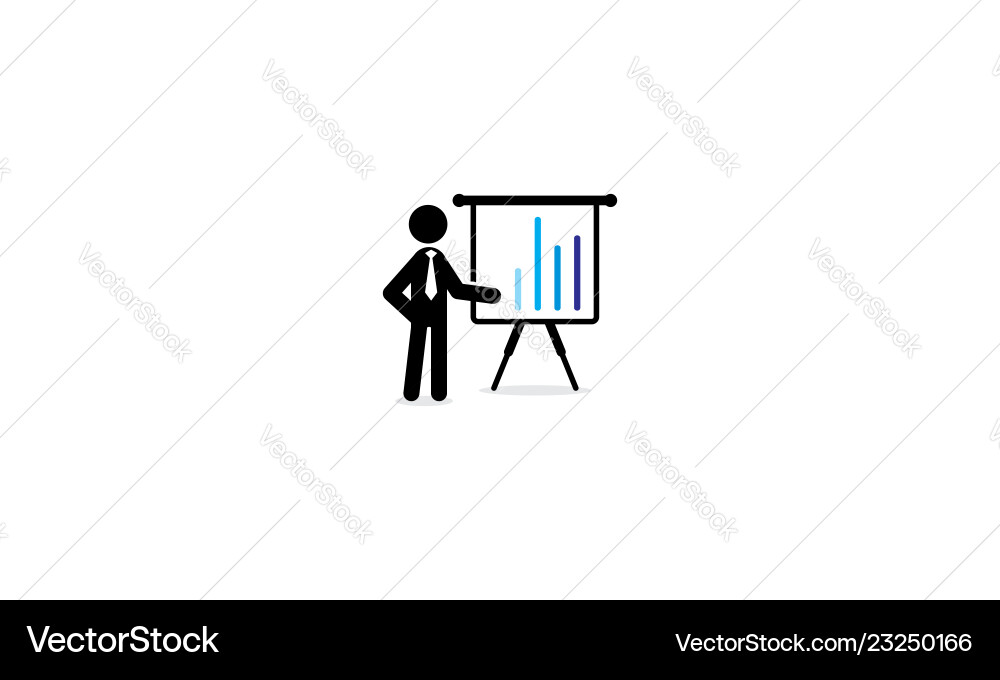 Presentation business analysis logo icon Vector Image