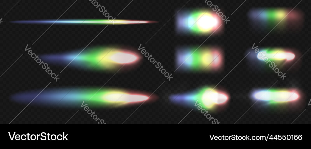 Rainbow crystal light leak flare reflection Vector Image