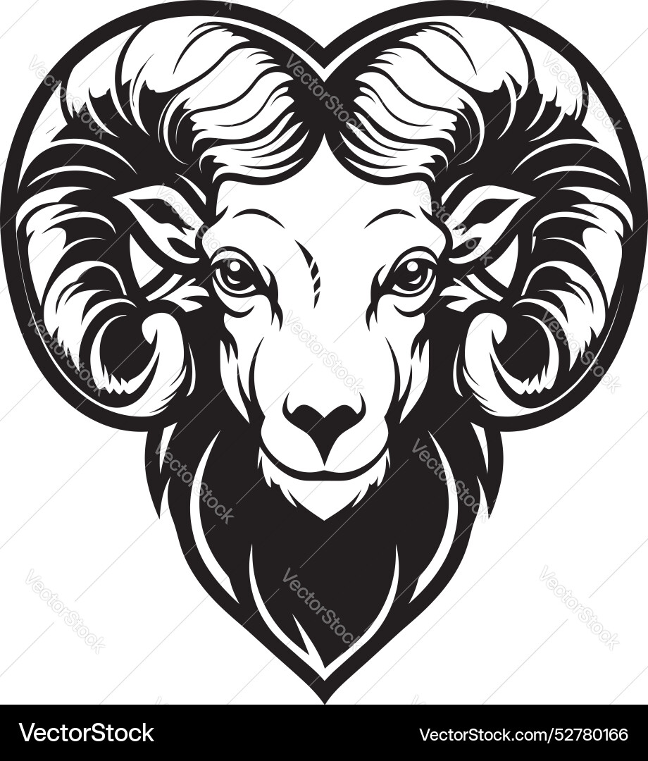 Rustic reverence vintage ram head logo design Vector Image