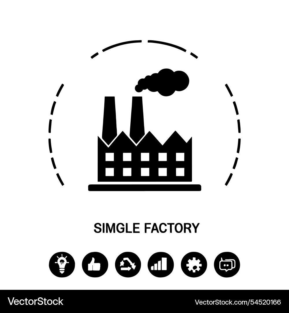 Single factory icon Royalty Free Vector Image - VectorStock