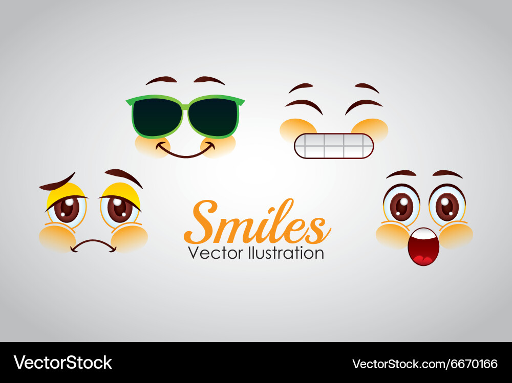 Smiley faces design Royalty Free Vector Image - VectorStock