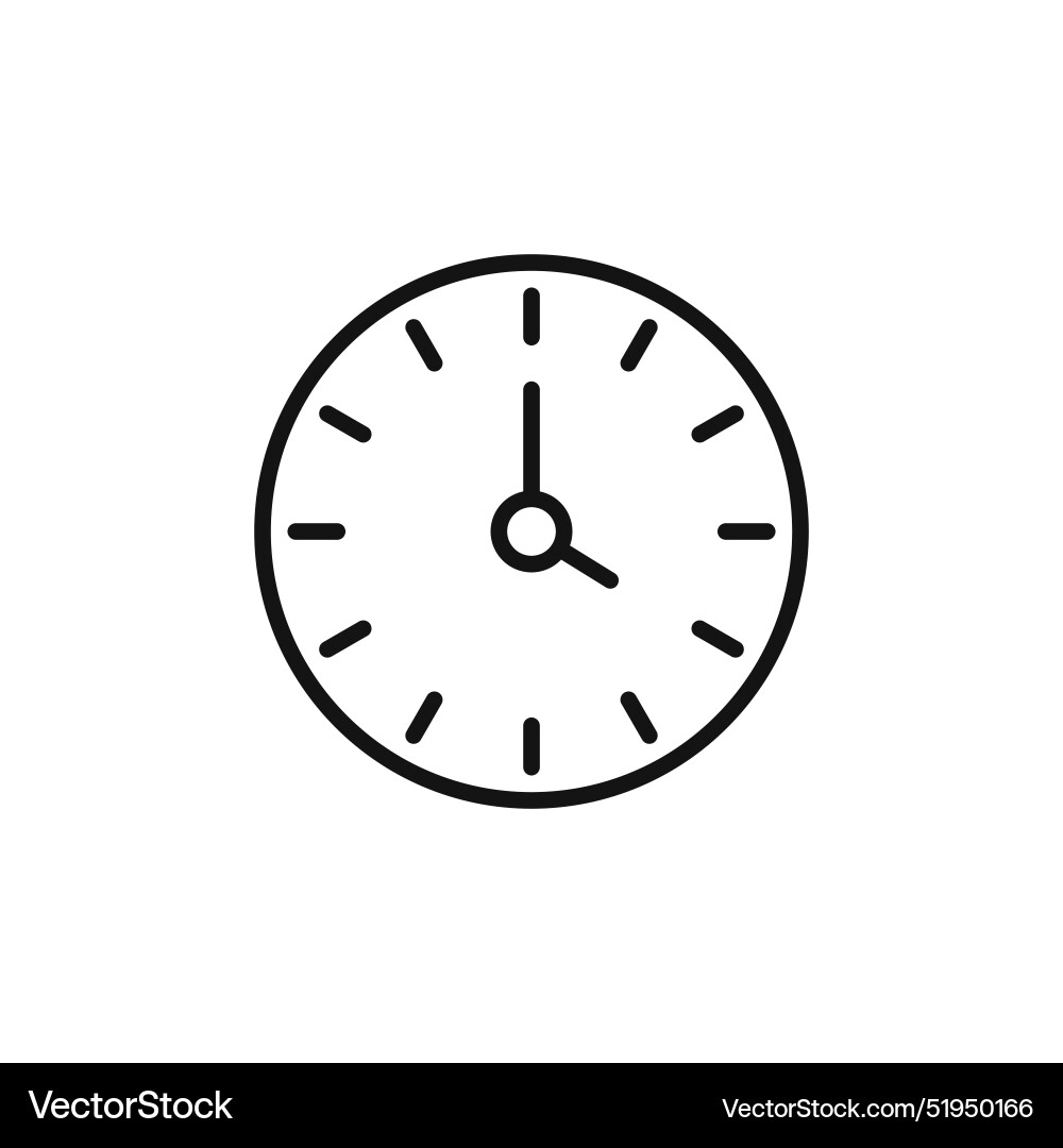 Time clock watch logo sign outline Royalty Free Vector Image
