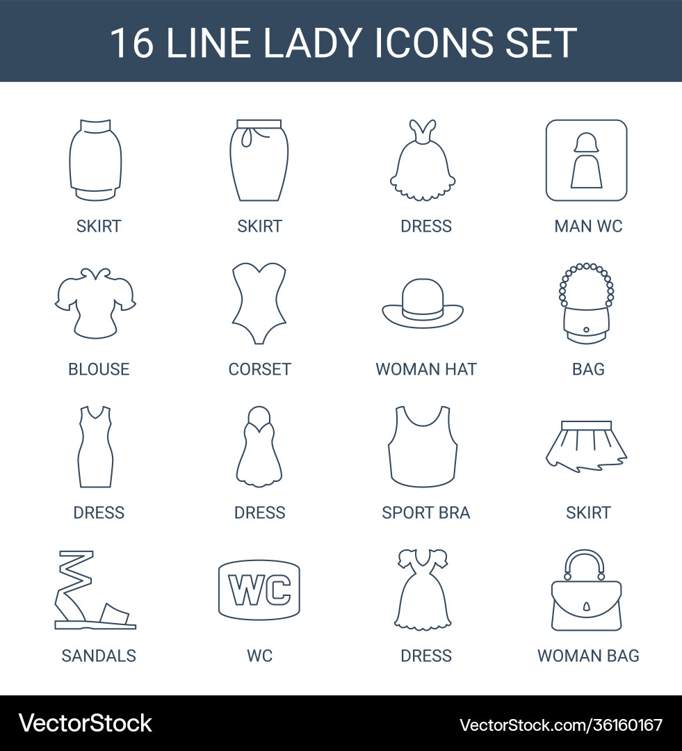 16 lady icons Royalty Free Vector Image - VectorStock
