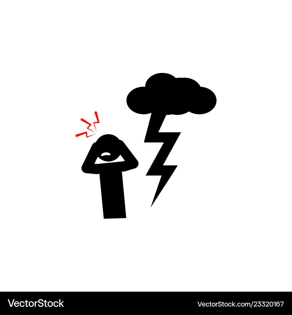 Astraphobia fear icon on white background can Vector Image