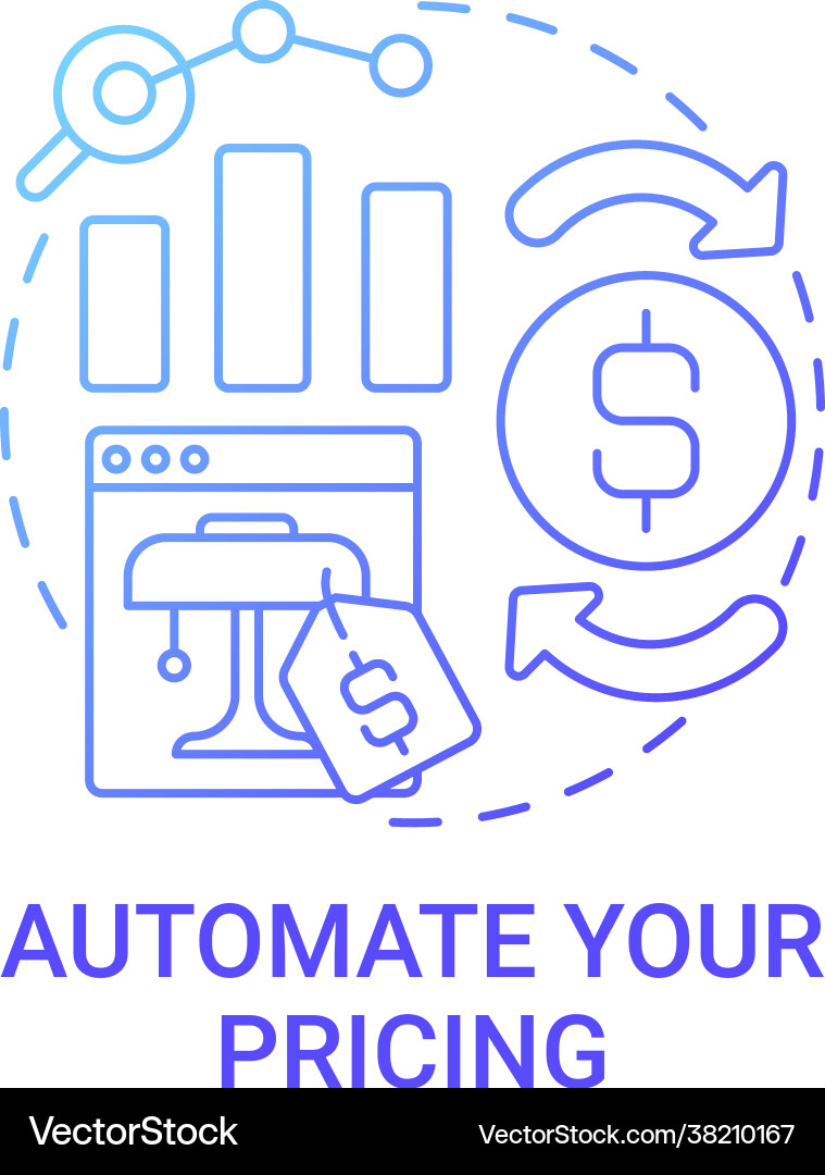 Automate pricing concept icon Royalty Free Vector Image Automate pricing concept icon Royalty Free Vector Image