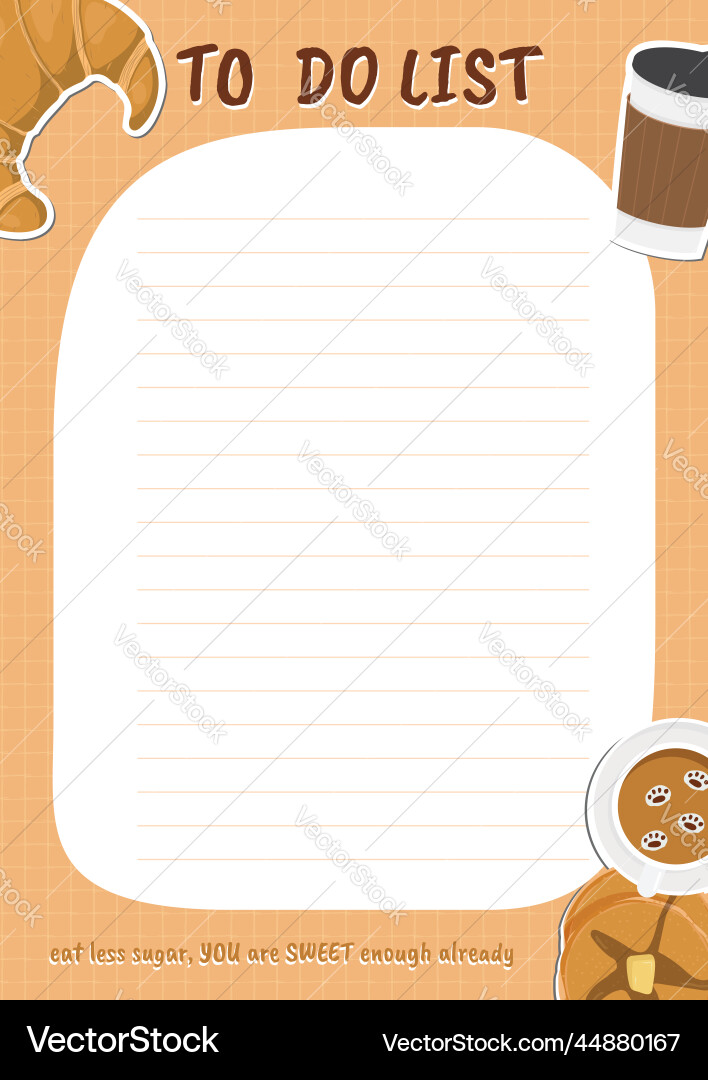 Bakery and coffee document template Royalty Free Vector