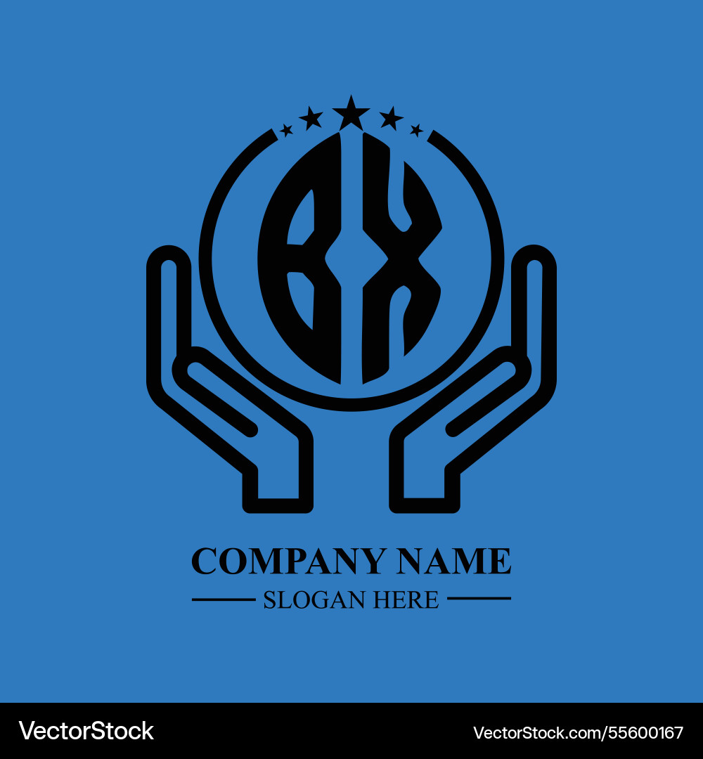 Bx initials modern logo design featuring held Vector Image