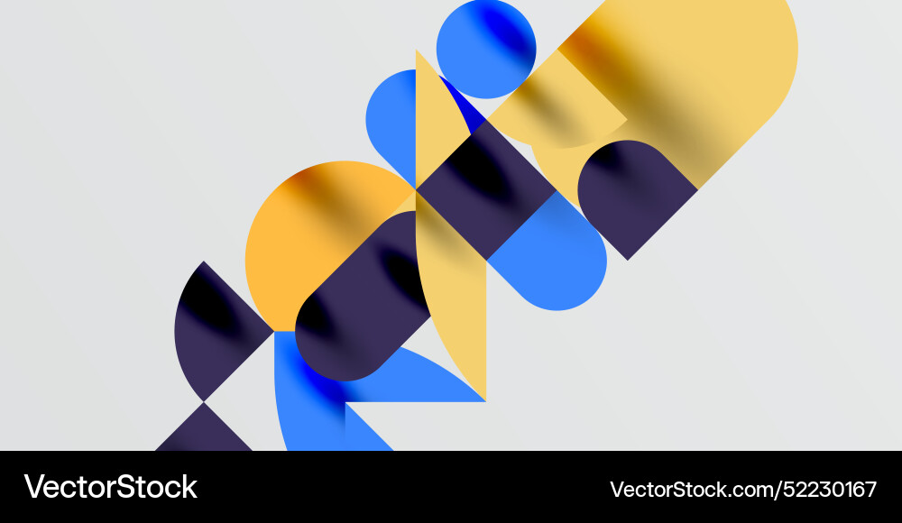 Circles semi squares and round shapes Royalty Free Vector