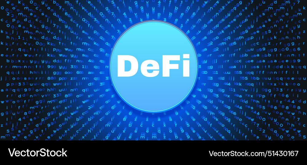 Defi decentralized finance banner Royalty Free Vector Image