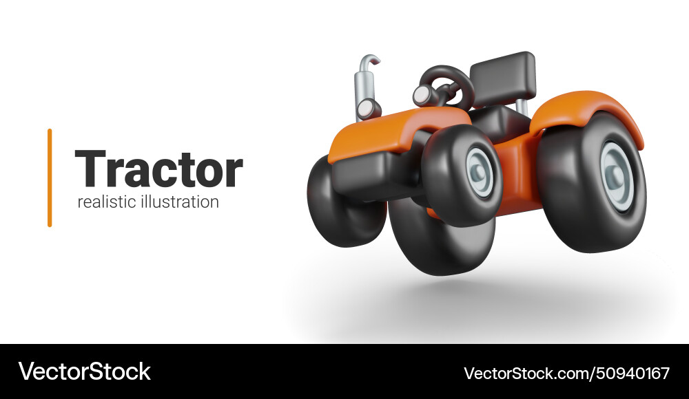Detailed realistic tractor bottom view farm Vector Image