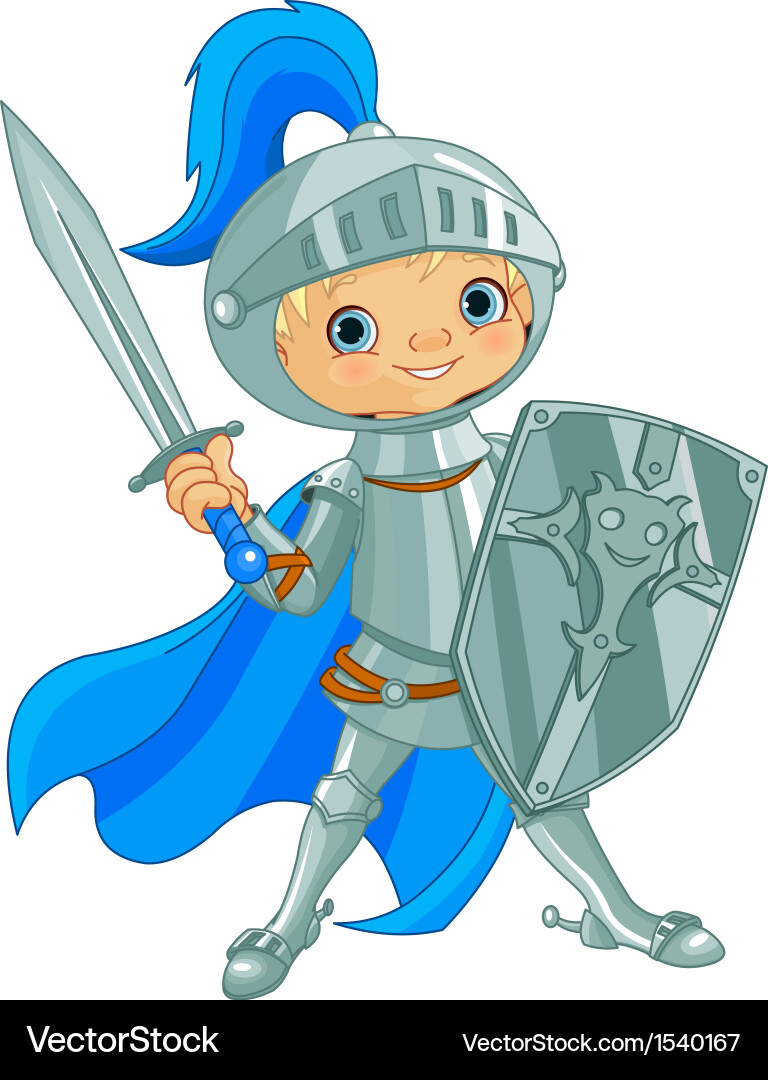 Fighting brave knight Royalty Free Vector Image