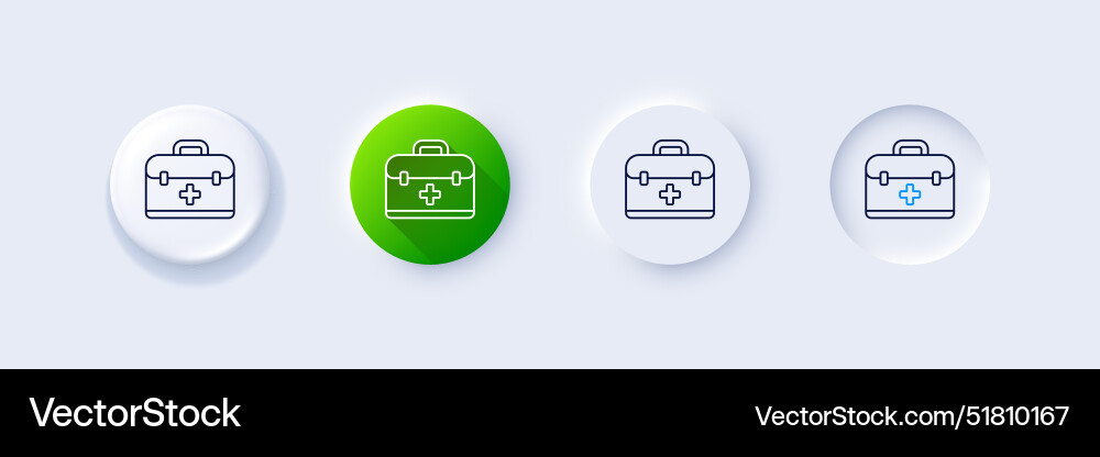 First aid kit line icon medical case sign Vector Image