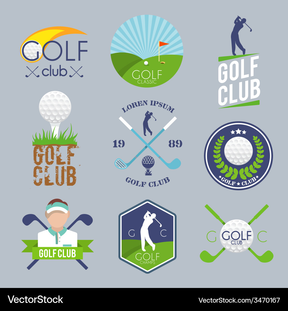 Golf Icon Set Royalty Free Vector Image - VectorStock