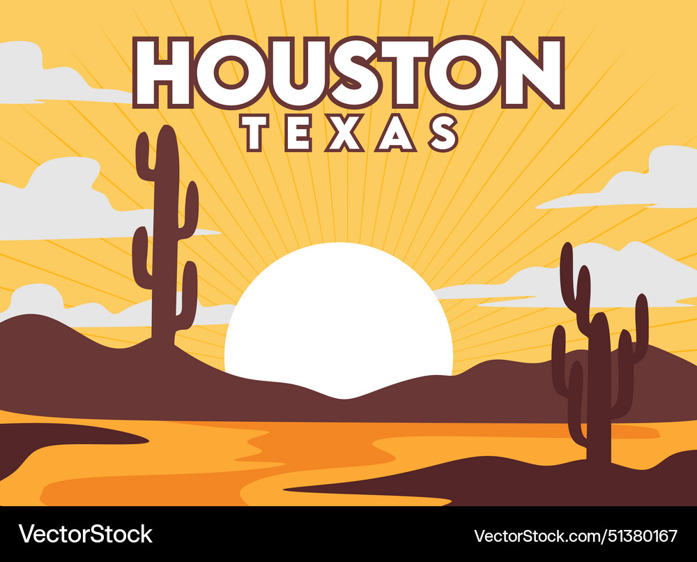 Houston texas with beautiful views Royalty Free Vector Image