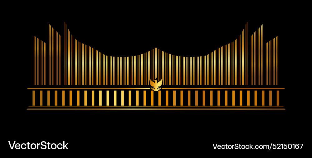 IKN Nusantara Golden Symbol Royalty Free Vector Image