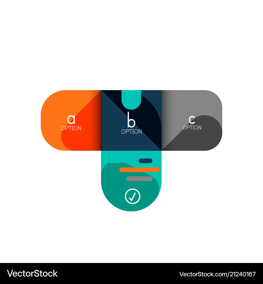 Infographics option and step by in rounded Vector Image