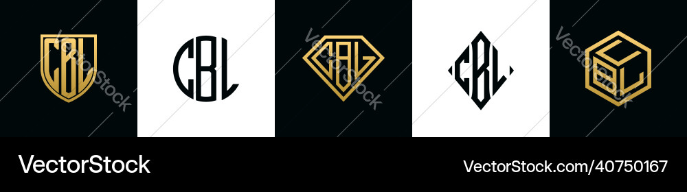 Initial letters cbl logo designs bundle Royalty Free Vector