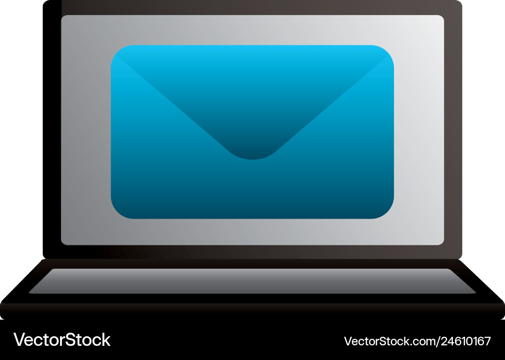 Laptop email message communication Royalty Free Vector Image
