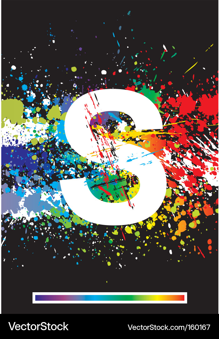 Paint splashes font Royalty Free Vector Image - VectorStock