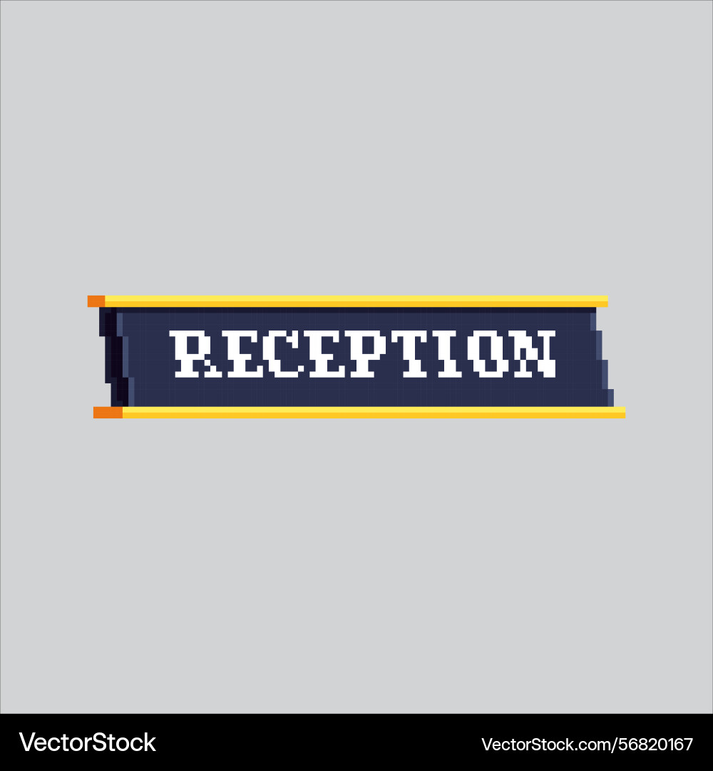 Pixel art receptionist name tag sign icon Vector Image