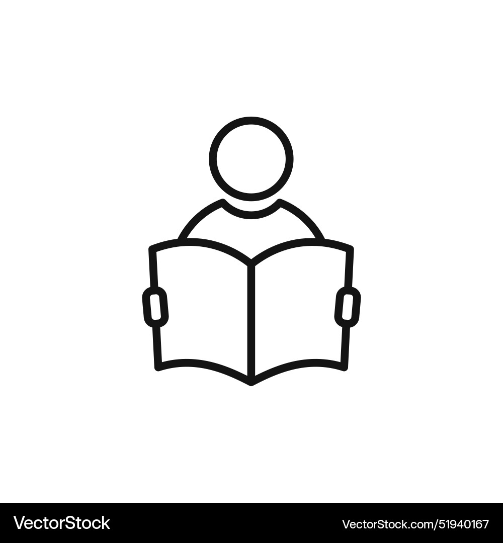 Reading icon logo sign outline Royalty Free Vector Image