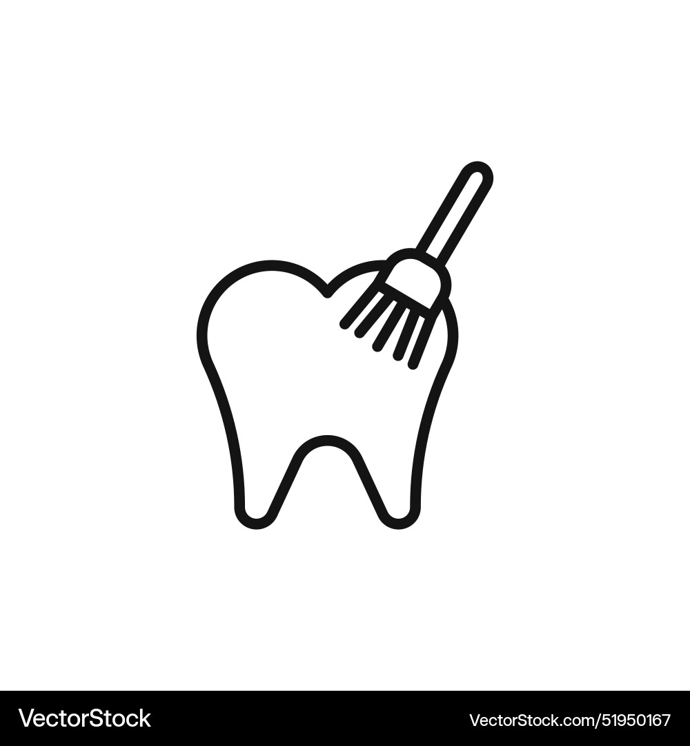 Tooth polish logo sign outline Royalty Free Vector Image