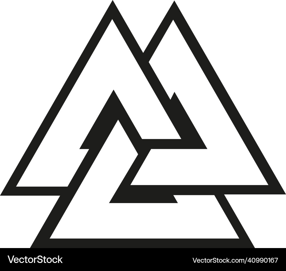 Valknut amulet ancient strong scandinavian Vector Image
