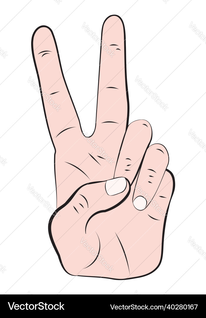 Victory hand sign pop art Royalty Free Vector Image