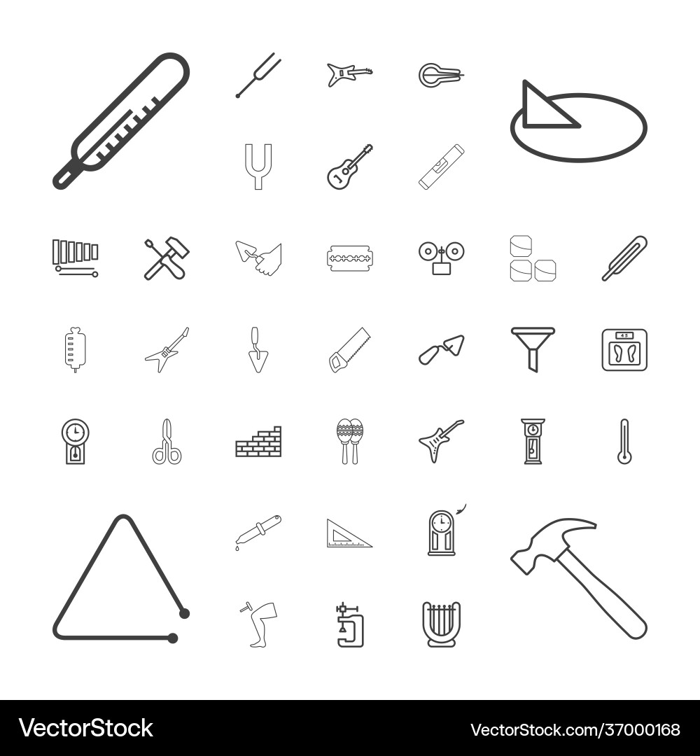 37 instrument icons Royalty Free Vector Image - VectorStock