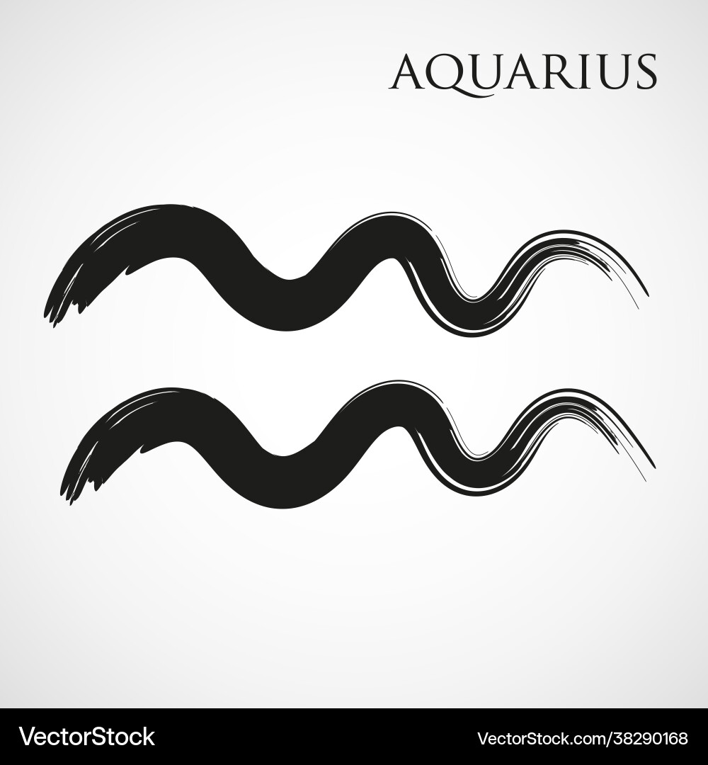 Aquarius zodiac symbol isolated on white Vector Image