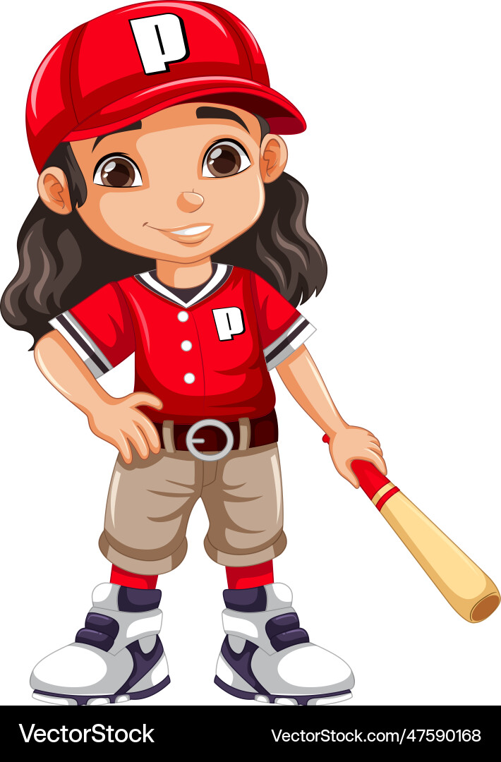 Baseball player cartoon character Royalty Free Vector Image