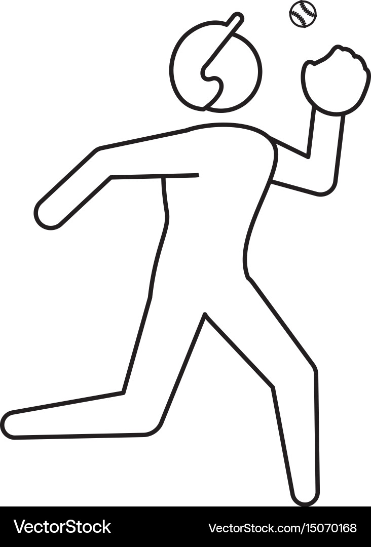 Baseball player pictograph Royalty Free Vector Image