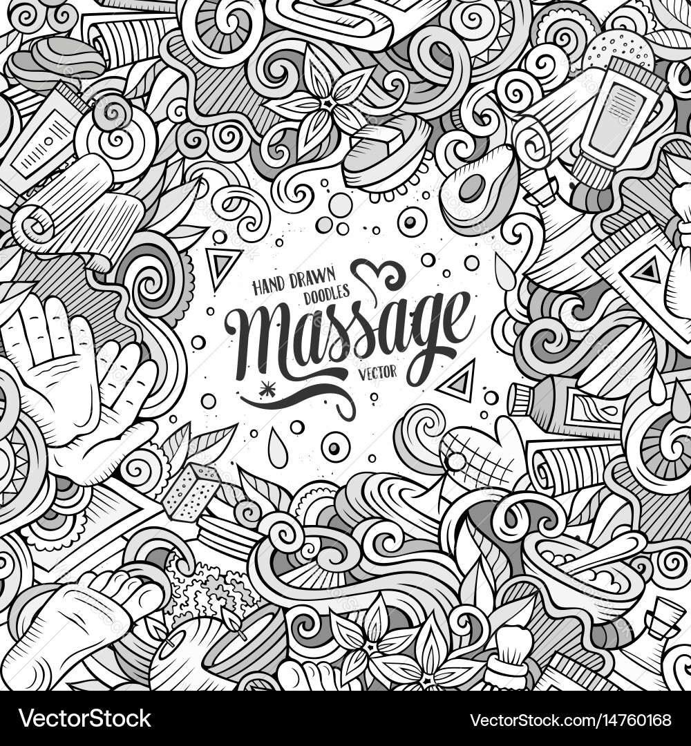 Cartoon cute doodles massage frame Royalty Free Vector Image