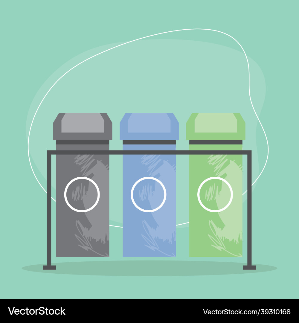 Collection of bin recycling Royalty Free Vector Image