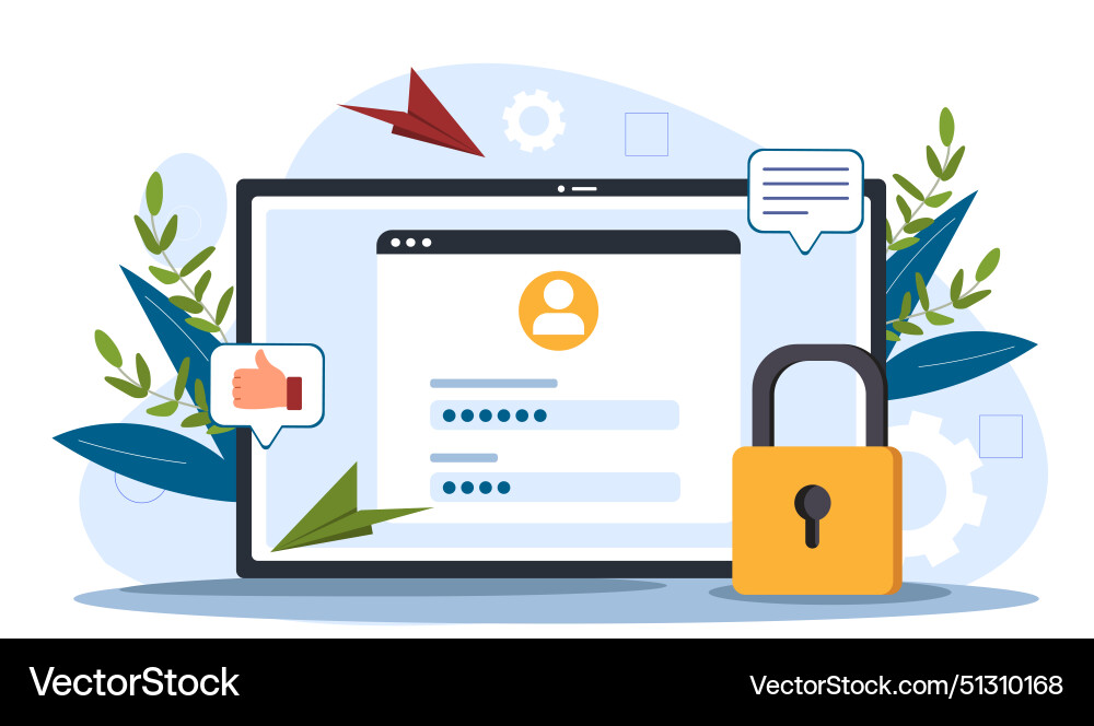 Concept of cybersecurity Royalty Free Vector Image