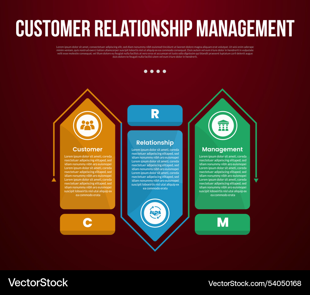 Crm infographic template with big table Royalty Free Vector