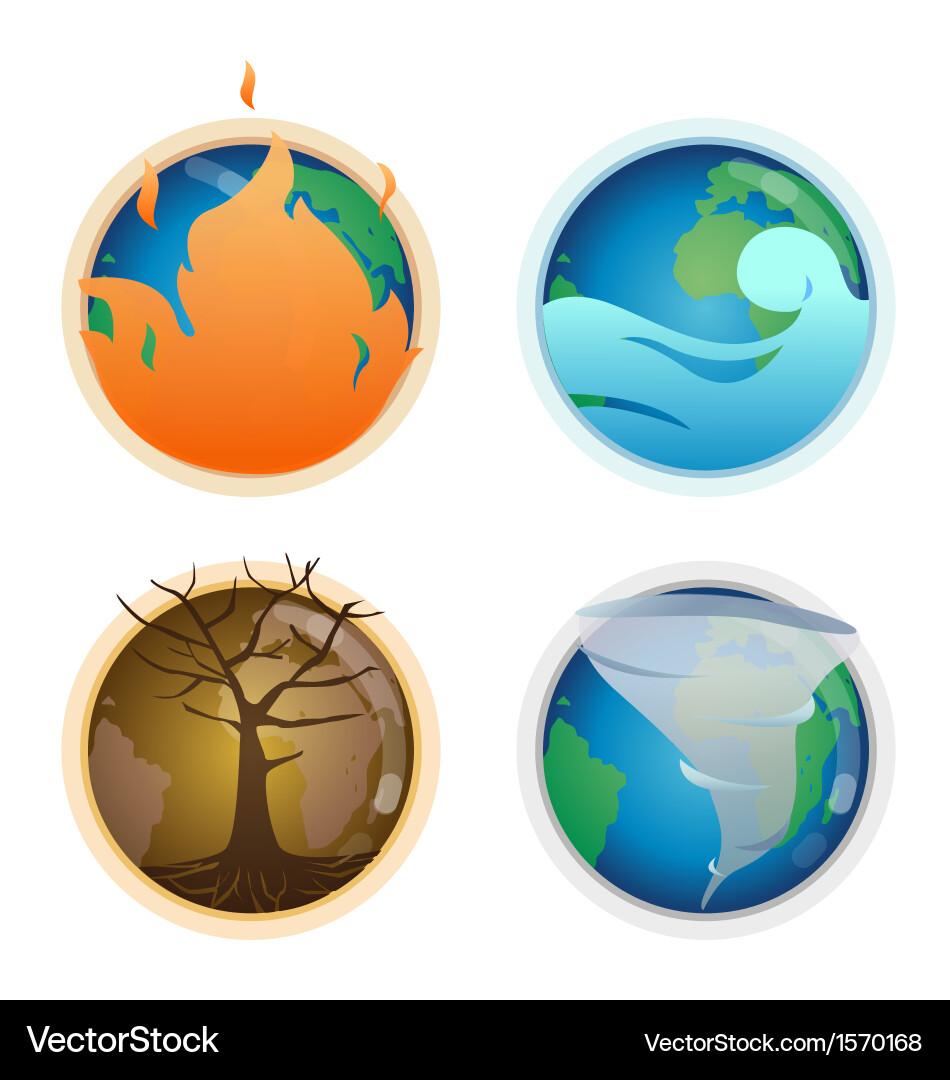 Disaster Symbols Royalty Free Vector Image - VectorStock