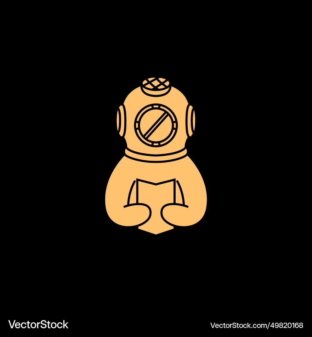 Diving helmet icon logo design Royalty Free Vector Image