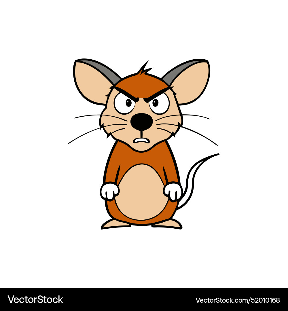 Eastern woodrat mouse angry icon Royalty Free Vector Image