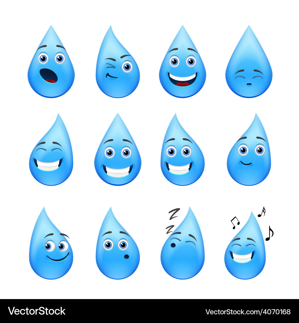 Funny raindrops Royalty Free Vector Image - VectorStock