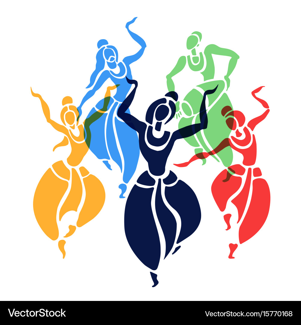 Indian dancers Royalty Free Vector Image - VectorStock