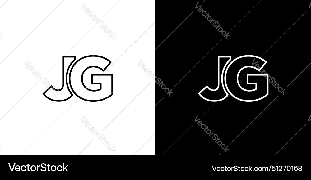 Letter j and g jg logo design template minimal Vector Image