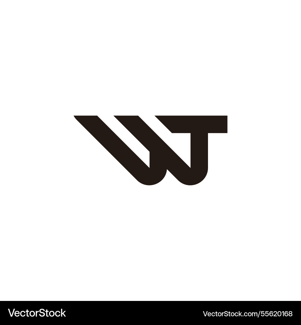 Letters w v t abstract lines geometric logo Vector Image