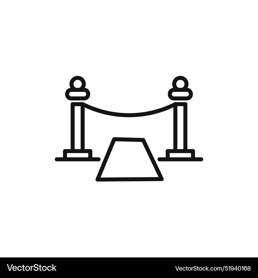 Red carpet icon logo sign outline Royalty Free Vector Image