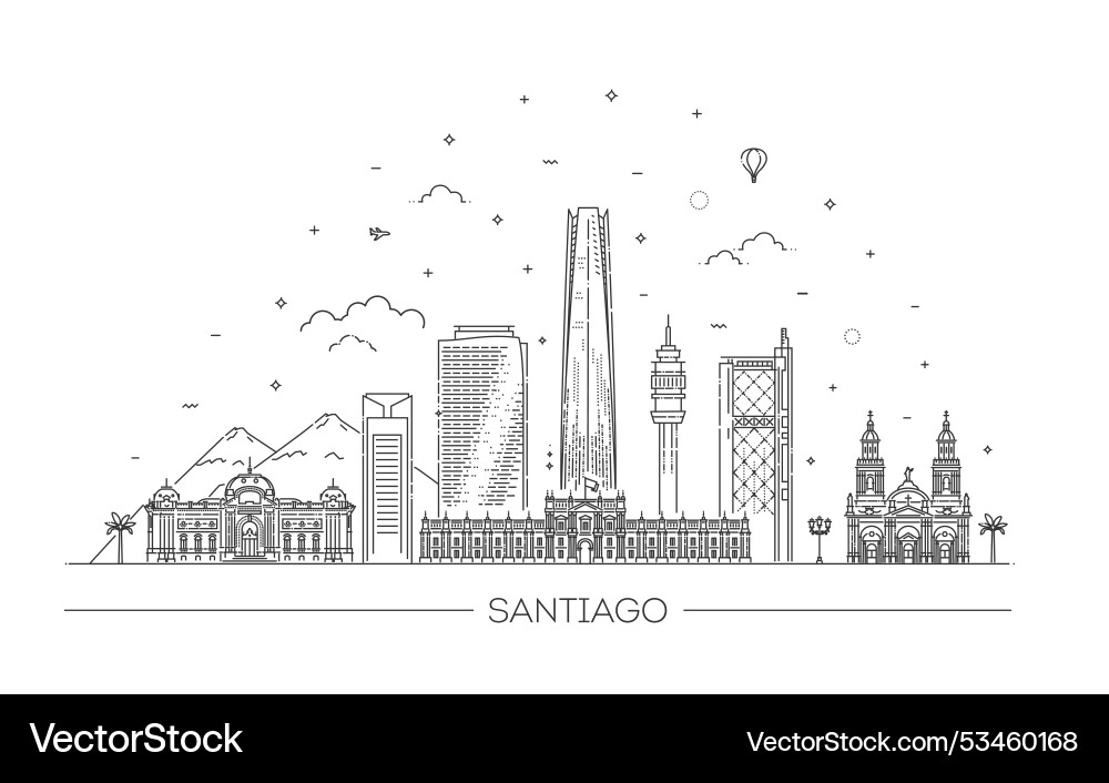 Santiago chile architecture Royalty Free Vector Image